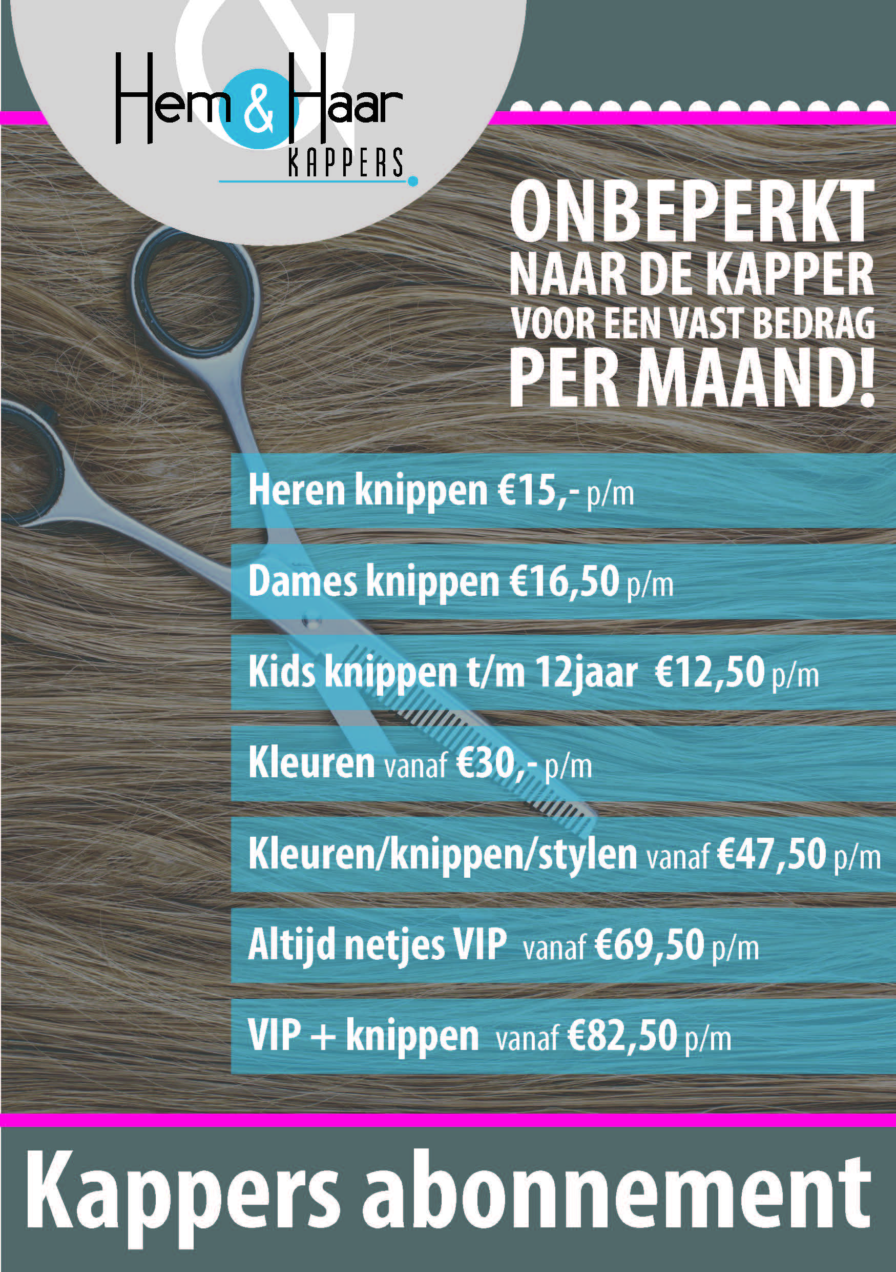 Flyer en poster voor kapperszaak - PinkstudioPinkstudio
